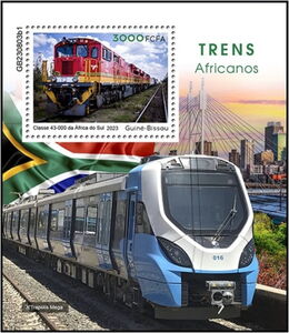 Stamp: African Trains (South African Class 43-000) (Guinea-Bissau ...