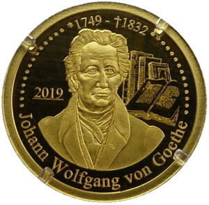 Moneda: 50 Córdobas (200thJohann Wolfgang von Goethe) (Nicaragua(1912~Today - Republic ...