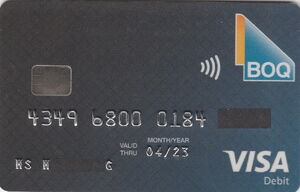 Bank Card: Visa BOQ (Bank Of Queensland, AustraliaCol:AU-VI-0064