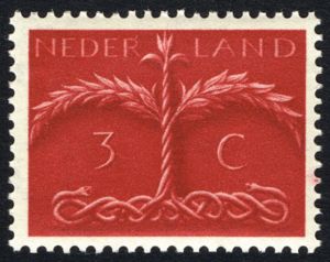 Stamp: Trees and Serpentine Roots (Netherlands(German Symbols - 1943 ...