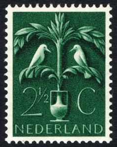Stamp: Tree of Life (Netherlands(German Symbols - 1943-1944) Mi:NL 408 ...