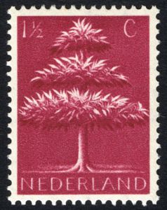 Stamp: Triple Crowned Tree (Netherlands(German Symbols - 1943-1944) Mi ...