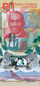 Banknote: 50 Dollars (East Caribbean States(2024 "50th Anniversary of ...