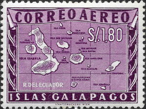 Stamp: Map of the Archipelago (Ecuador(Country Pictures (Stamps of ...