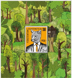 Stamp: Crypto Fox with NFT (LiechtensteinMi:LI BL55A,Col:LI 2024.09.02-08 📮