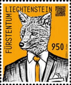 Stamp: Crypto Fox with NFT (LiechtensteinMi:LI 2138A,Col:LI 2024.09.02 ...