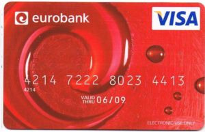 Bank Card: Red (Euro Bank SA, PolandCol:PL-VI-0042.01