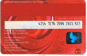 Bank Card: Red (Euro Bank SA, PolandCol:PL-VI-0042.02
