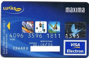 Bank Card: Lukas Bank Maxima (Lukas Bank, PolandCol:PL-VE-0025