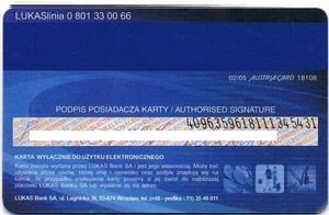 Bank Card: Lukas Bank Maxima (Lukas Bank, PolandCol:PL-VE-0025