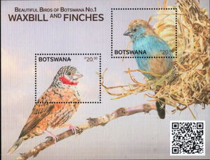 Stamp: Beautiful Birds of Botswana : Waxbills & Finches (Botswana ...