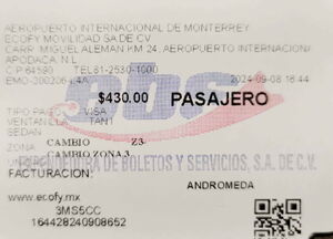 Ticket de transporte: Expendetura de Boletos y Servicios, S.A. DE C.V ...