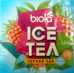 Drink Label: Biola Ice Tea chornyj smak malyna (PRAT "Erlan", Ukraine ...
