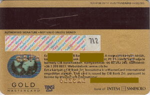 Bank Card: CIB Bank (CIB Bank, HungaryCol:HU-MC-0052.03