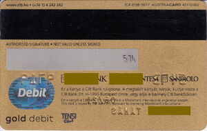 Bank Card: CIB Bank (CIB Bank, HungaryCol:HU-MC-0082.04