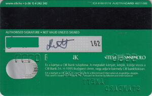 Bank Card: CIB Bank - Standard (CIB Bank, HungaryCol:HU-MC-0098.02