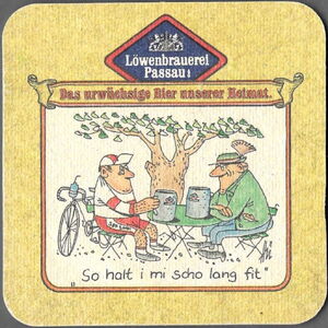 Beer Coaster: Löwenbrauerei Passau (Löwenbrauerei Passau AG, Germany ...