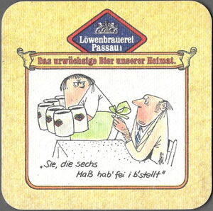 Beer Coaster: Löwenbrauerei Passau (Löwenbrauerei Passau AG, Germany ...