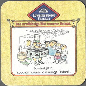 Beer Coaster: Löwenbrauerei Passau (Löwenbrauerei Passau AG, Germany ...