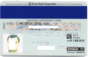 Bank Card: Keys (Swiss Bank Corporation, Switzerland) Col:CH-VI-0009