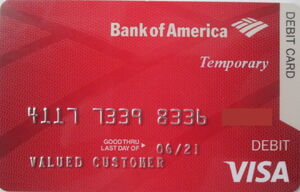 Bank Card: Bank of America Visa Debit Temporary (Bank of America ...