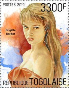 Stamp: Brigitte Bardot (Togo(Brigitte Bardot, 85th Birthday) Mi:TG 10140,Col:TG 2019.07.05-032a