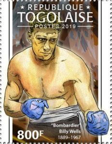 Stamp: “Bombardier” Billy Wells (1889–1967) (Togo(Boxing Legends (2019 ...