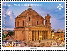 Briefmarke: The Mosta Dome, Malta (Malta(SEPAC - Main Tourist ...