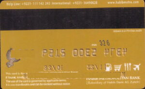 Bank Card: Habib Metro (Habib Metropolitan Bank LTD, PakistanCol:PK-VI-0141