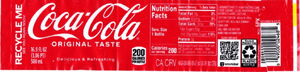 Drink Label: Coca-Cola Original Taste Recycle Me (Coca-Cola Company ...