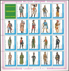 Stamp: Military Uniforms (Ajman(Military Uniforms (I)) Col:AJ 1972.07. ...