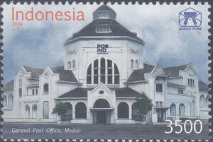 Stamp: ASEAN 2024 : Medan General Post Office (IndonesiaCol:ID 2024.08. ...