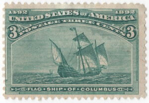 Stamp: Santa Maria (1460), Flagship of Columbus (United States of ...