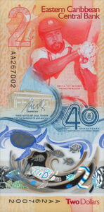 Banknote: 2 Dollars (East Caribbean States(2023 "40th Anniversary of ...