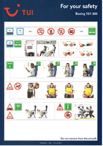 Safety Card: Boeing 767-300 (TUI Fly Netherlands, NetherlandsCol:TFL-TU ...