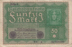 Banknote: 50 Papiermark (Germany(1915-1919 Issues - Reichsbanknote ...