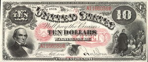Banknote: 10 Dollars (United States of America(1875 Legal Tender Note ...