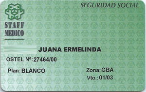 Functional Card: Staff Médico (Hospitals and Clinics, Argentina(Staff Médico) Col:AR-STAFFM-001