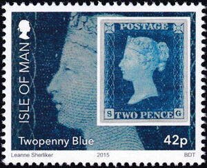 Stamp: Twopenny Blue (Isle of Man(175 years of Penny Black) Mi:IM 2011 ...