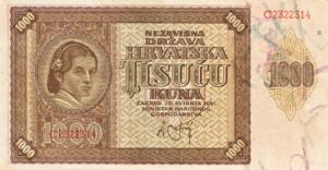 Banknote: 1,000 Kuna (Croatia(1941 Issue) Wor:P-4a