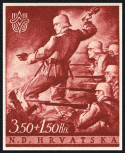 Stamp: Black Legion (Croatia(Third Anniversary of Independent State of ...