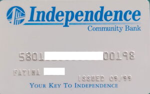 Bank Card: Independence (Independence Community Bank, United States of ...