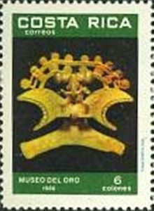 Stamp: Golden object (Costa Rica(Treasures of Costa Rica Gold Museum ...
