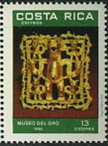 Stamp: Golden object (Costa Rica(Treasures of Costa Rica Gold Museum ...