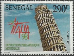 Stamp: Leaning Tower of Pisa (SenegalMi:SN 1574,Sn:SN 1344,Yt:SN 1285AA ...