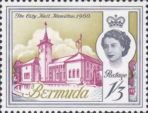 Stamp: City Hall, Hamilton 1960 (Bermuda(Queen Elizabeth II Pictorials ...