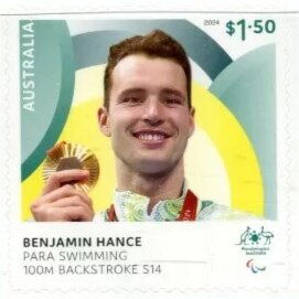 Stamp: Benjamin Hance, Swimming (Australia(2024 Paralympic Games ...