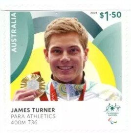 Stamp: James Turner, Athletics 400 Metres (Australia(2024 Paralympic ...