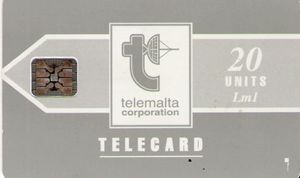 Phonecard: Telemalta Logo with Lm - Grey (Maltacom, Malta(Definitives ...
