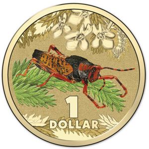 Coin: 1 Dollar (Bright Bugs - Leichhardt’s Grasshopper) (Australia ...